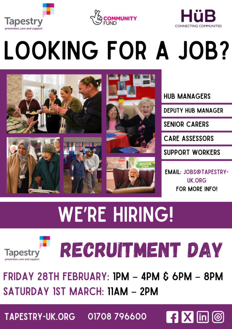 Join Tapestry for an unforgettable recruitment day! – Tapestry Care